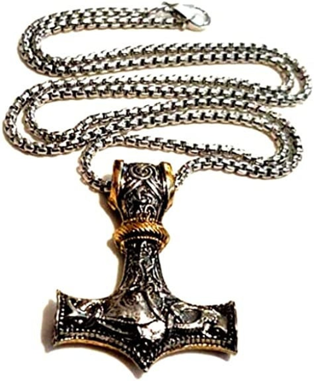 Viking Thor's Hammer Thors Hammer Mjölnir Mjolnir Necklace Amulet ...