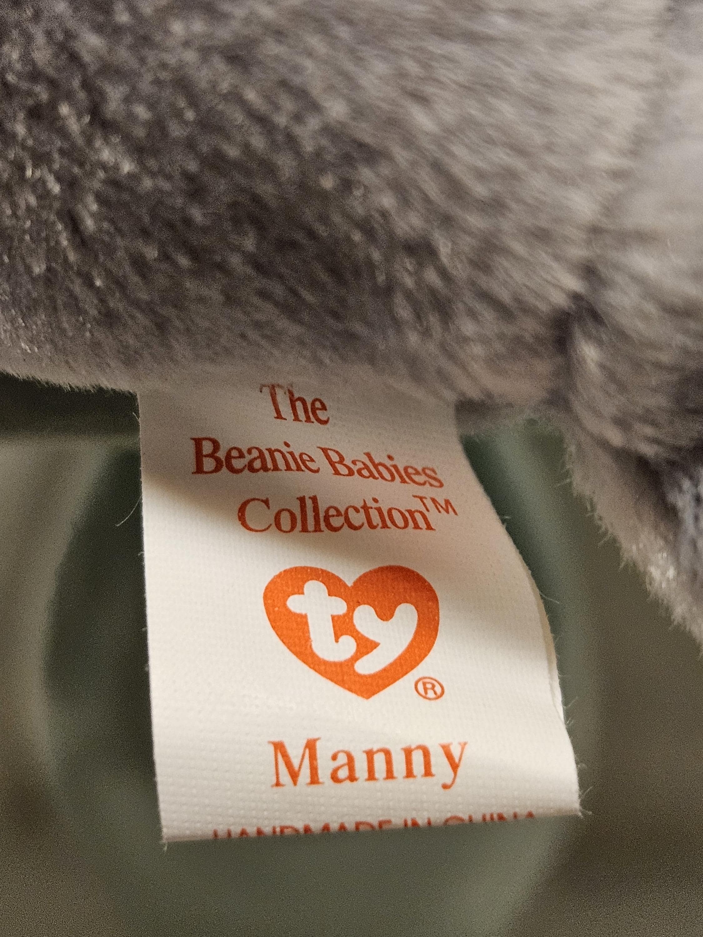 Ty "manny" the Manatee Beanie Baby, 4th Generation, Vintage, Rare, and ...