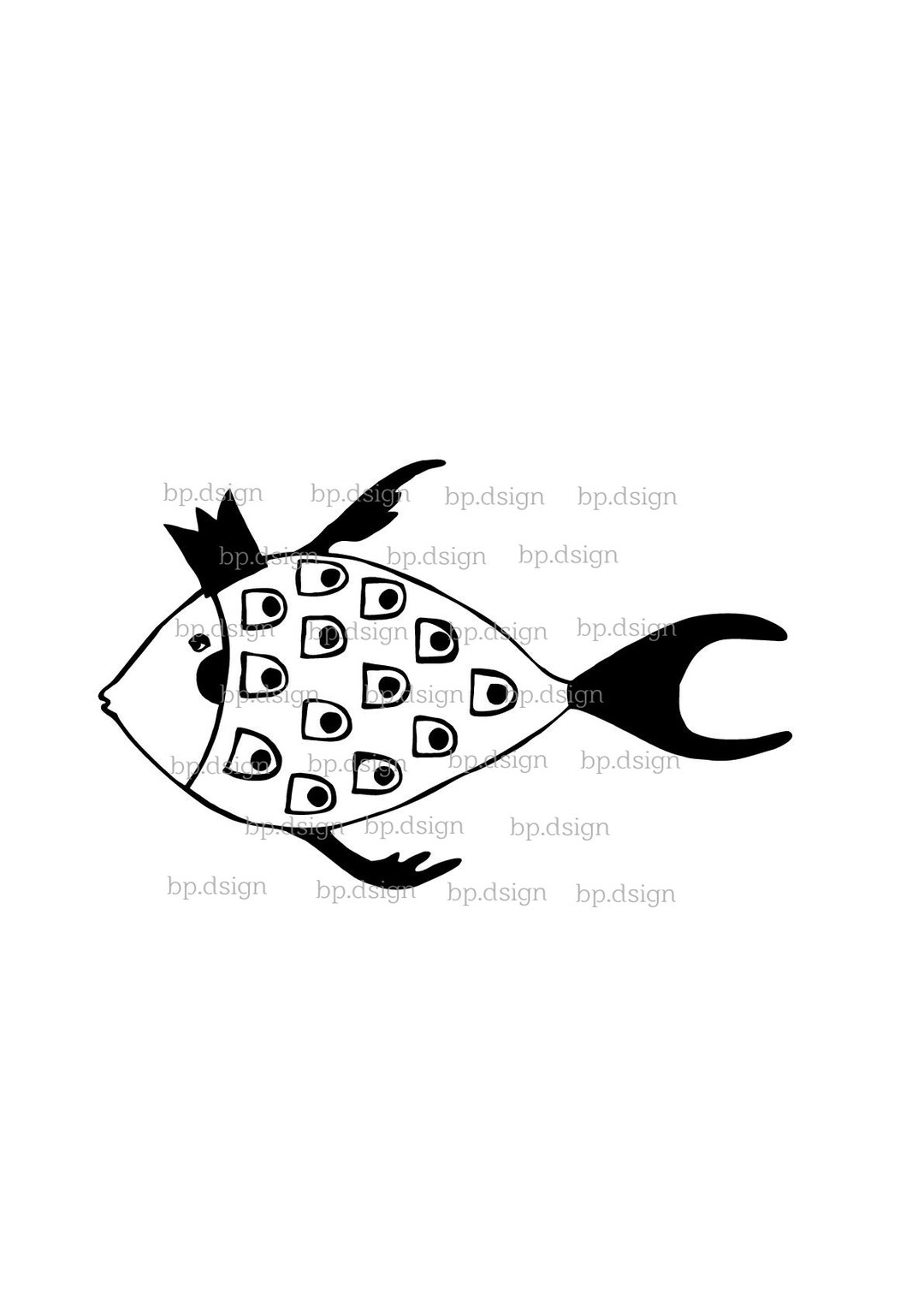 Plotter File fish With Crown - Etsy Canada