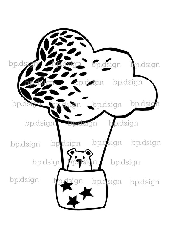 Plotterdatei Bär im Ballon - Etsy.de