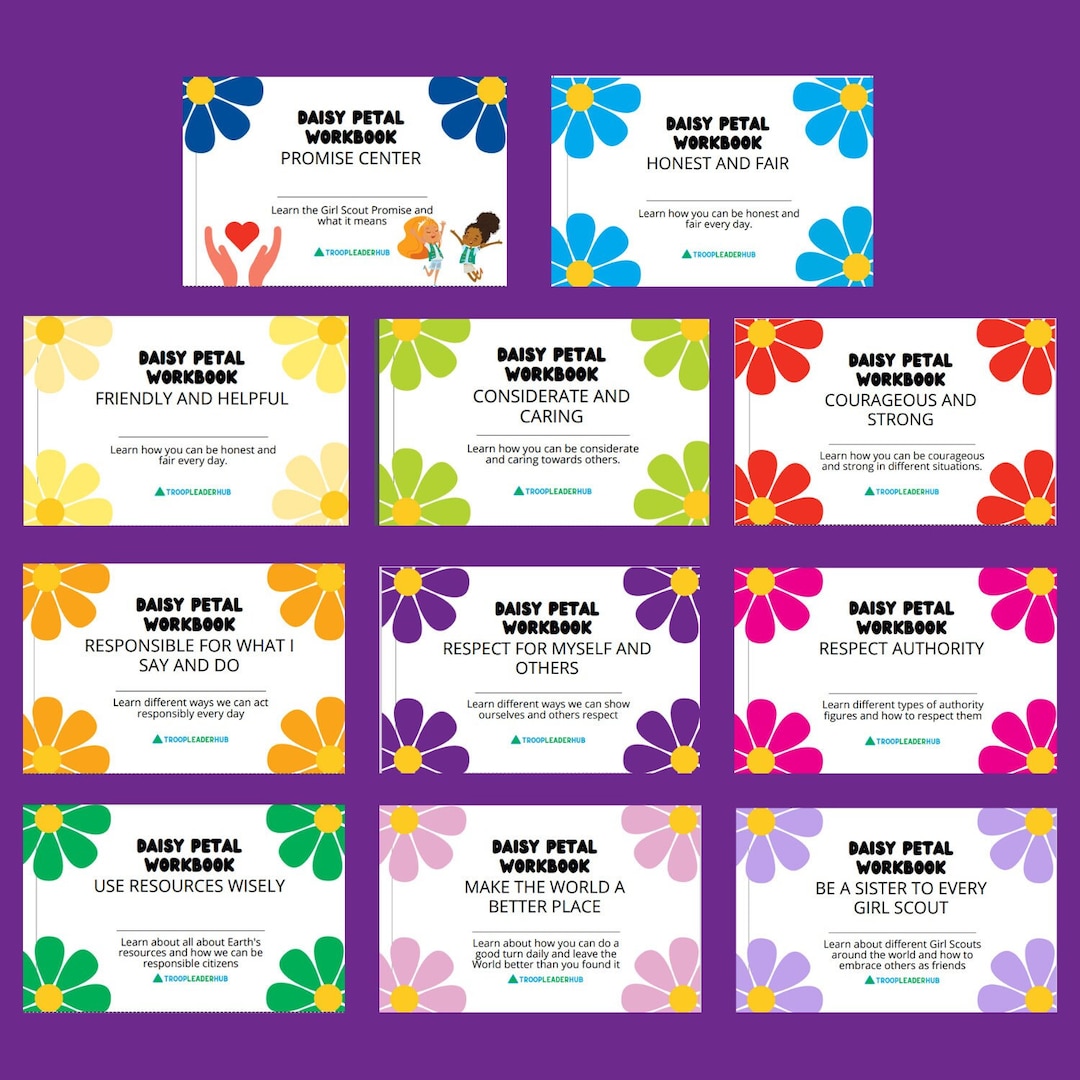 Girl Scout Daisy Petals and Promise Center Badge Booklet Bundle ...