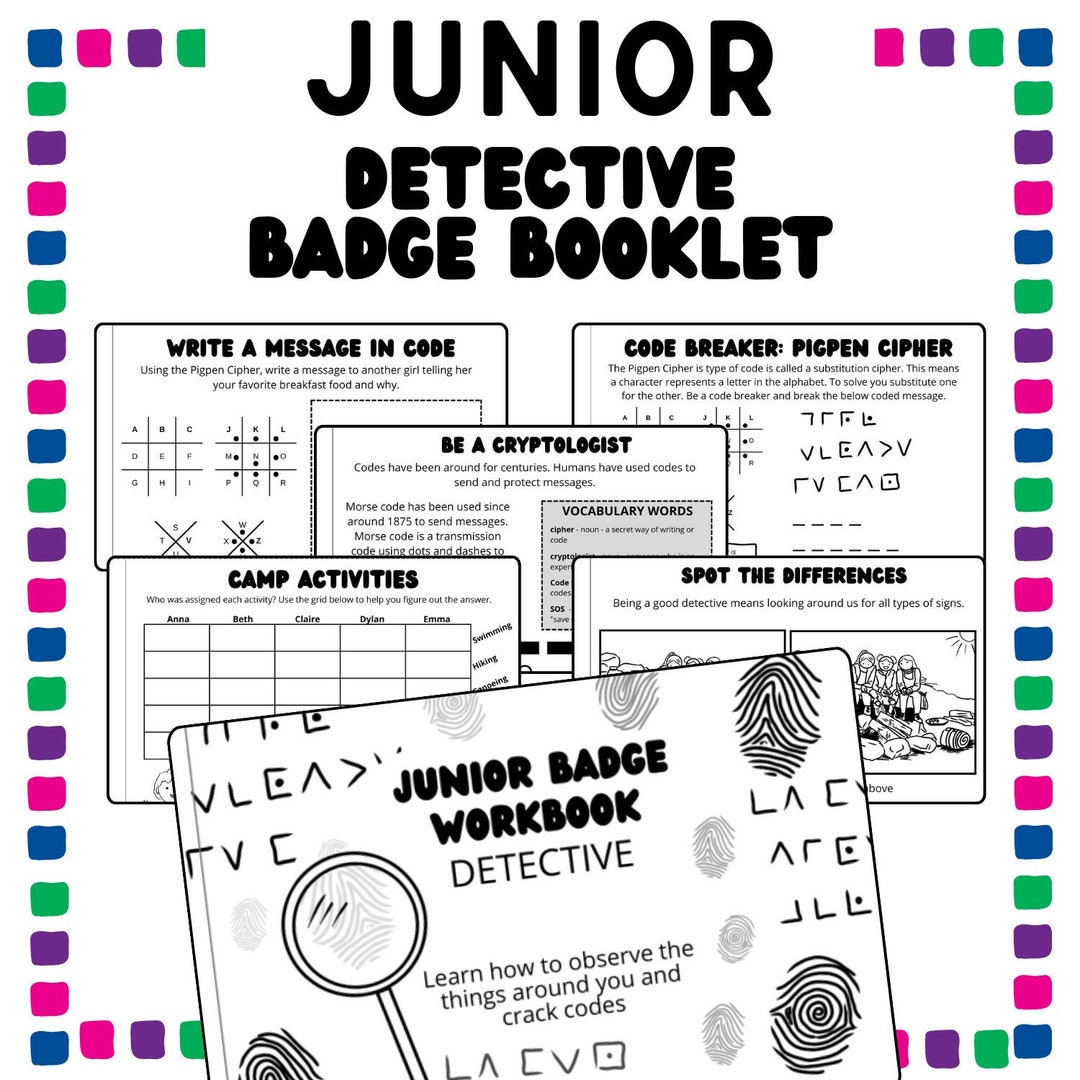 Girl Scout Junior Detective Badge Booklet - Printable, Digital Download ...