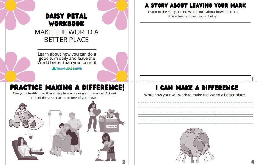 Girl Scout Daisy Petals and Promise Center Badge Booklet Bundle ...