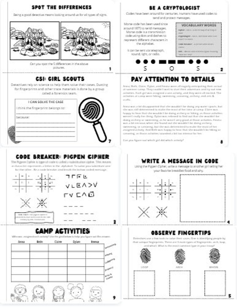 Girl Scout Junior Detective Badge Booklet - Printable, Digital Download ...