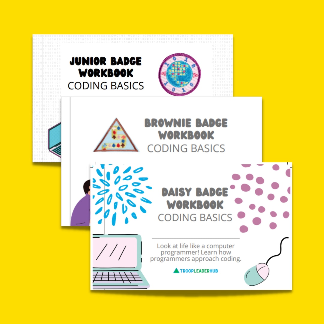 Girl Scout Daisy, Brownie, Junior Coding Basics Badge Booklet Bundle - Printable, Digital ...