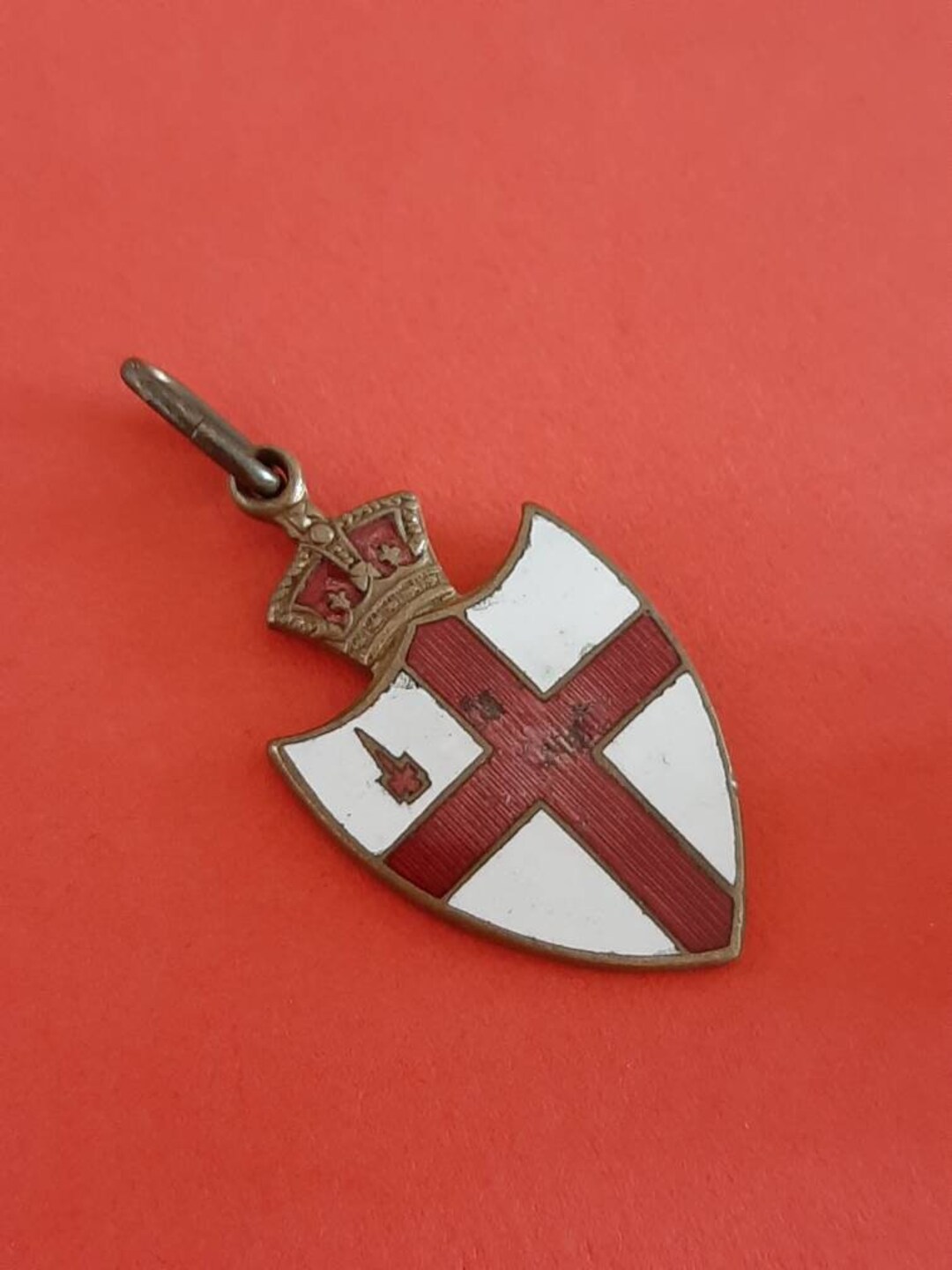 Vintage Brass and Enamel London Travel Shield Charm, Heraldry London ...