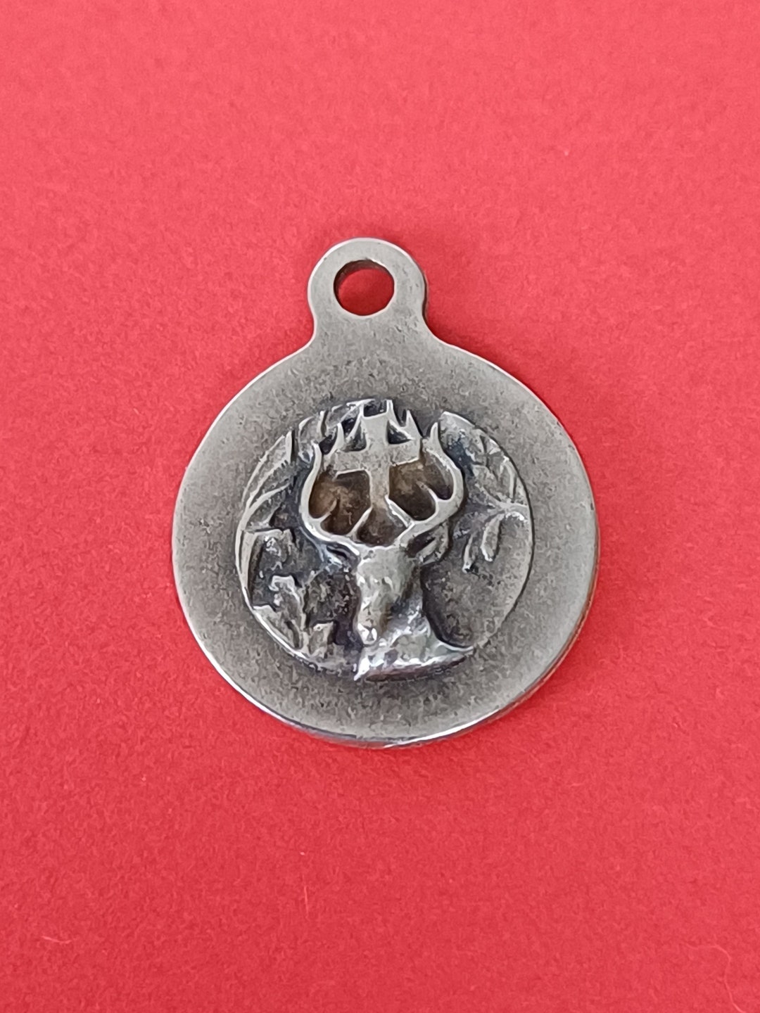 Vintage Religious Catholic Detailed Silver Plated Medal Pendant Charm ...