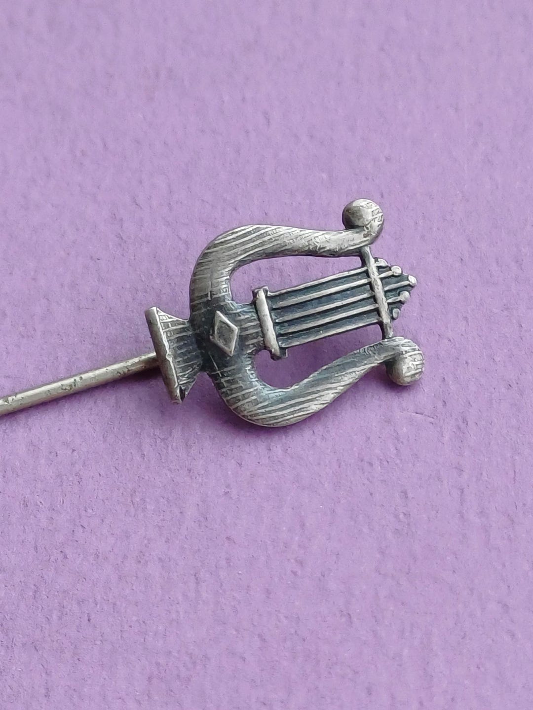 Vintage Greek Silver Plated Lyre or Apollo Lapel Pin, Pin of a Music ...