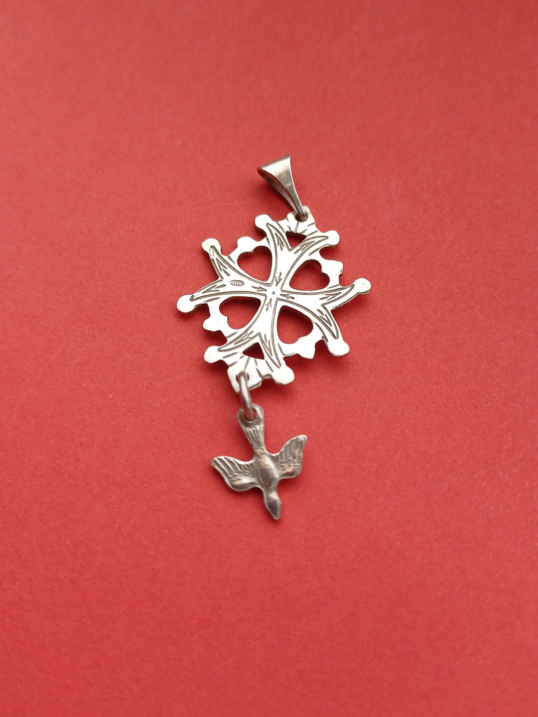 Vintage Dutch Silver Hallmarked Huguenot Cross Pendant Charm, Christian ...