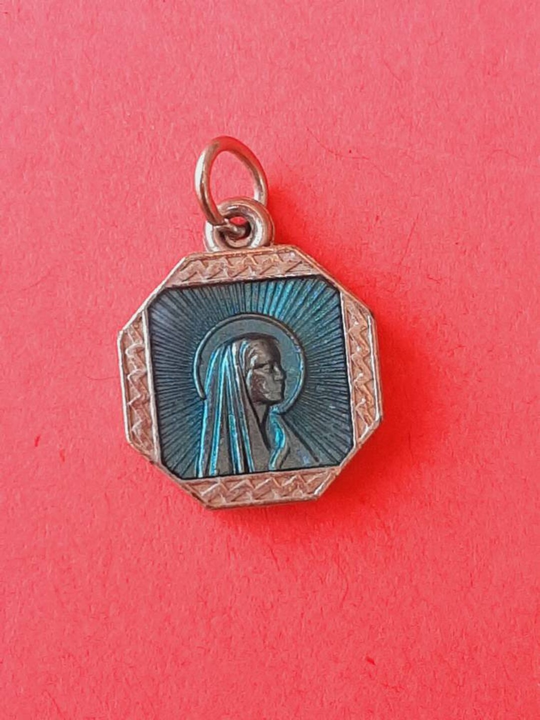 Vintage Religious Catholic French Enamel Charm of the Immaculate Mary ...