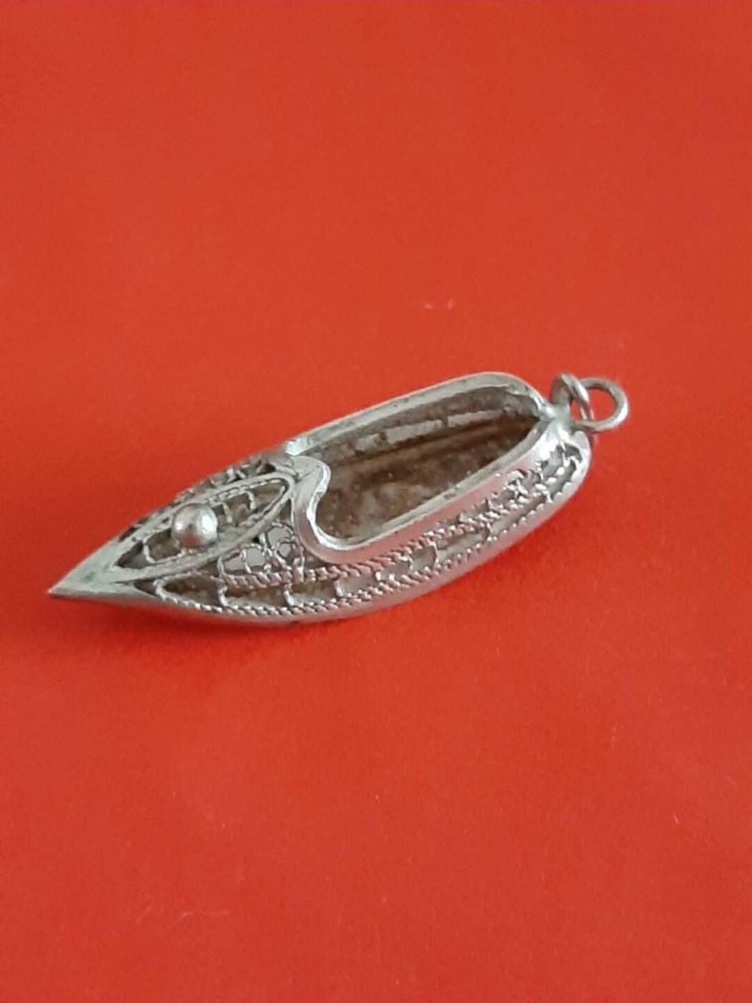 Vintage Silver Plated Delacated Hand Work With Filigree Thread Pendant ...