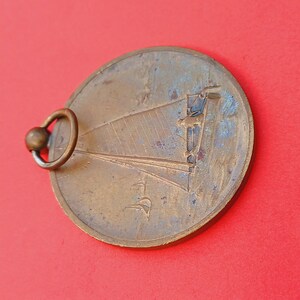 Vintage Large Bronze Sailing Medal Pendant, Yachting Pendant, Sailers ...
