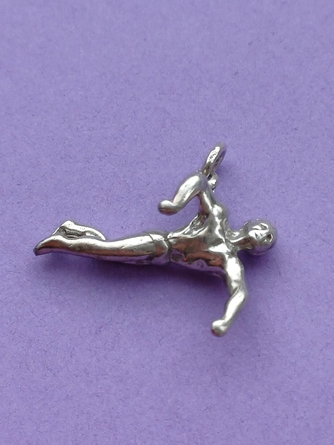 Vintage Detailed Sterling Silver Swimmer Charm, Swim Pendant Charm, Old ...