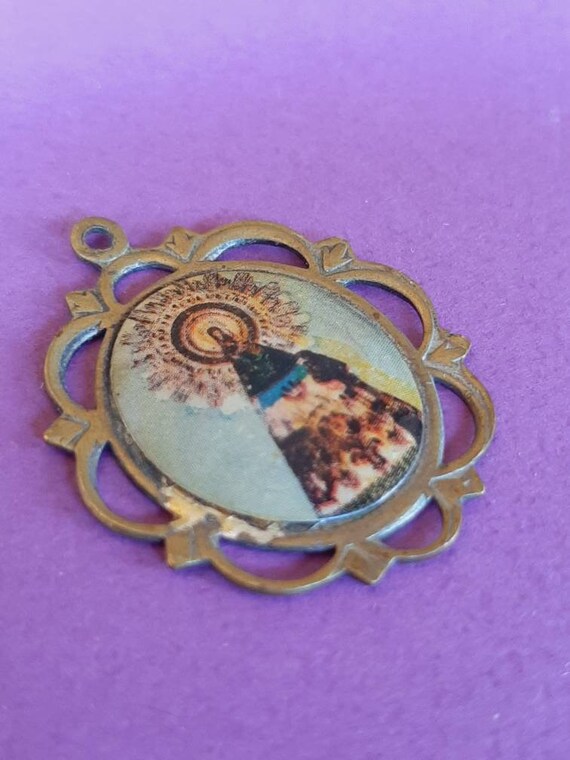 Antique rare religious Catholic French openwork brass… - Gem