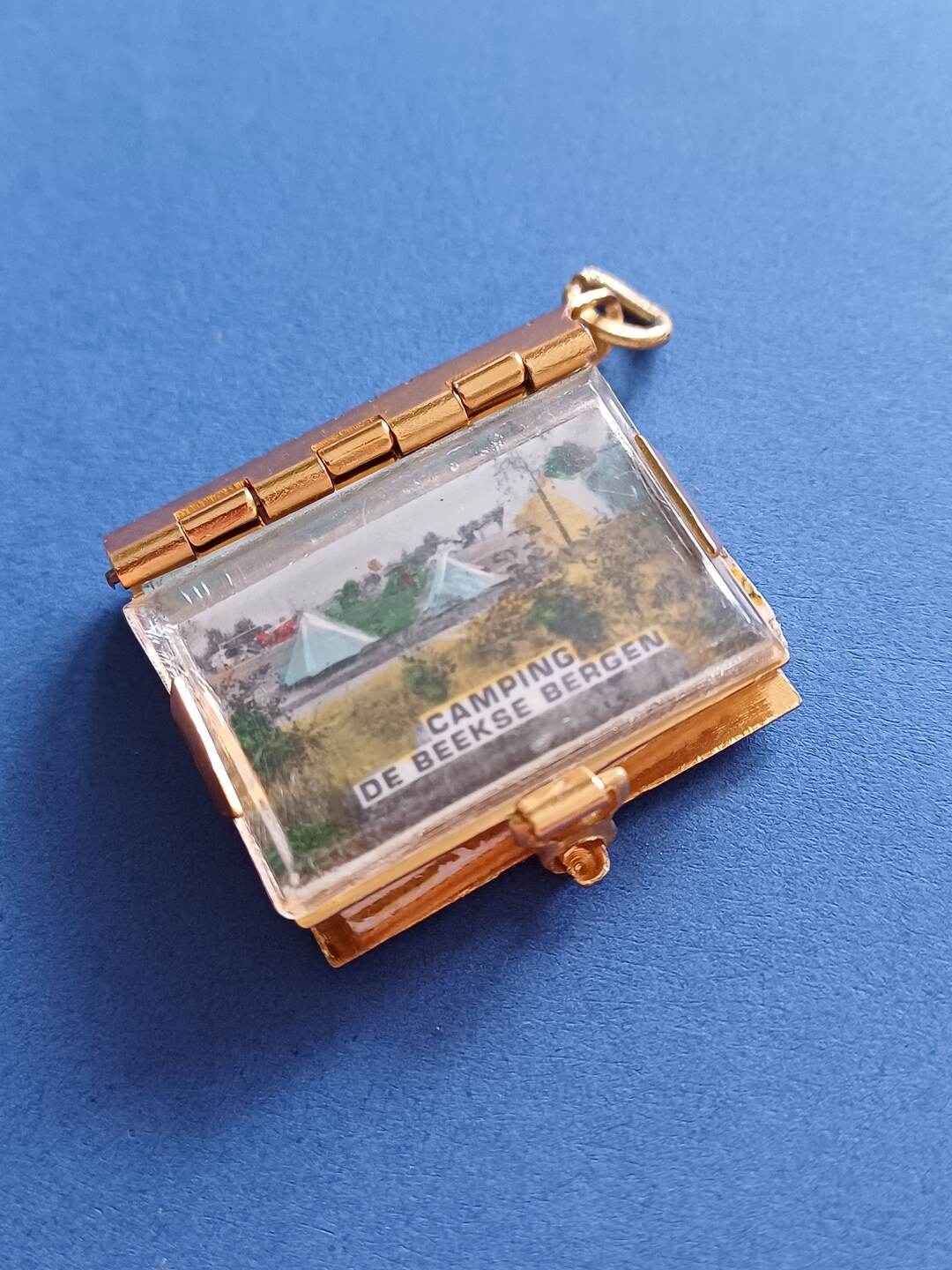 Vintage Gold Plated Book Locket Pendant Charm of Beekse Bergen, Vintage ...