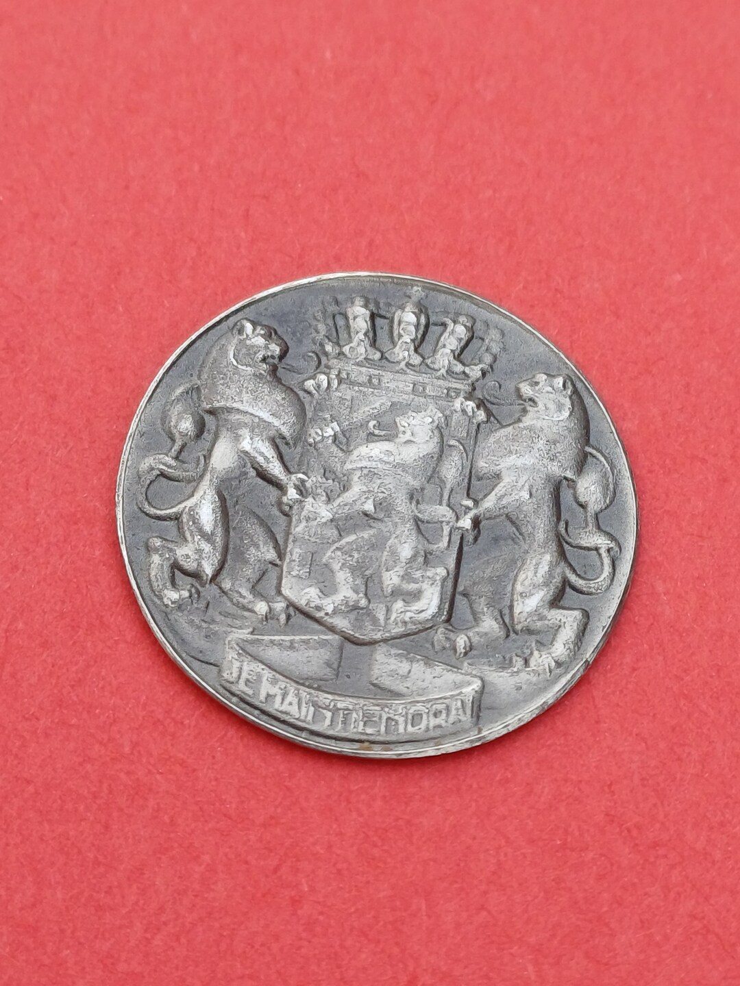 Vintage Dutch Silver Plated Heraldry Plaque, Token of Je Maintiendrai ...