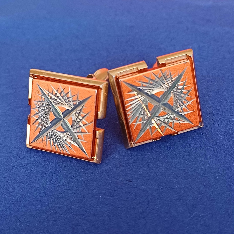 Orange Cufflinks - Etsy