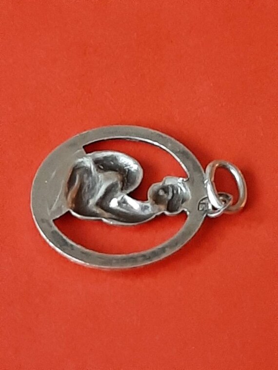 Vintage Dutch rare silver marked disc charm Virgin, v… - Gem