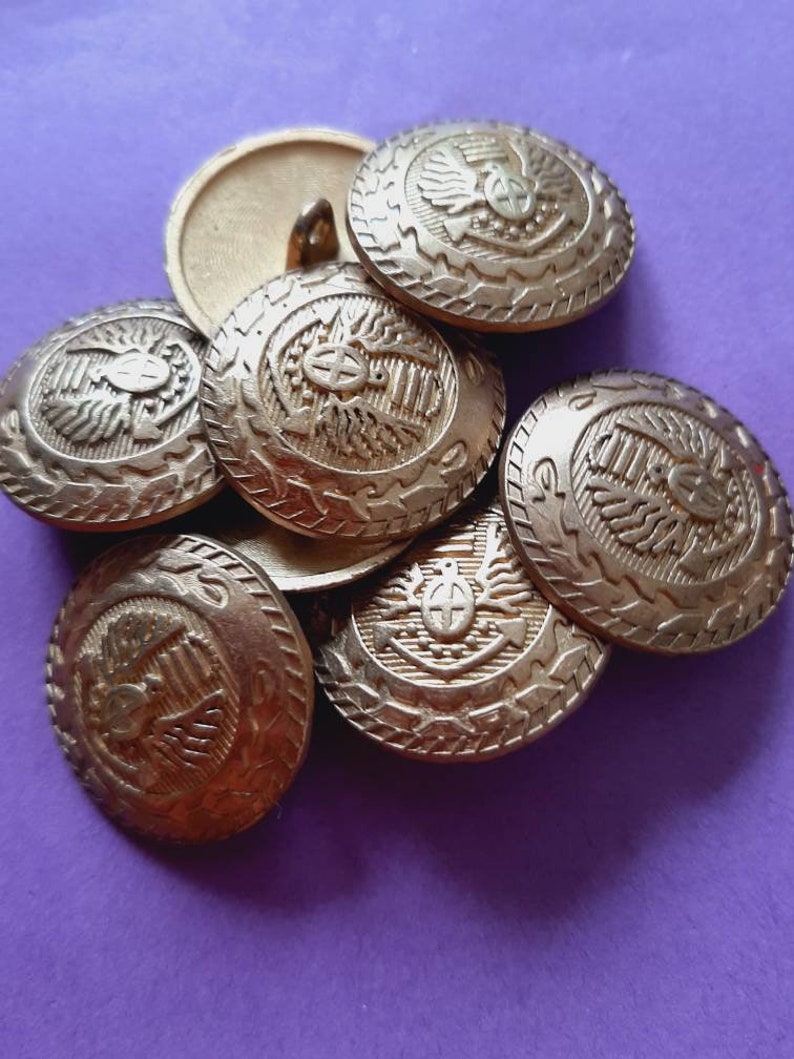 Old Detailed Brass Military Buttons Heraldry Button Coat of - Etsy