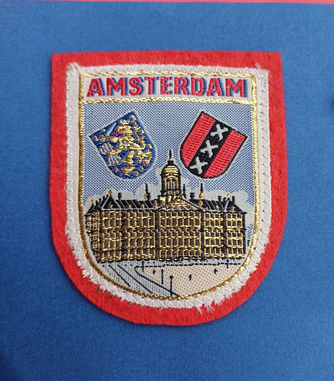 Vintage Red Felt Souvenir Badge of Amsterdam, Vintage Patch Amsterdam ...