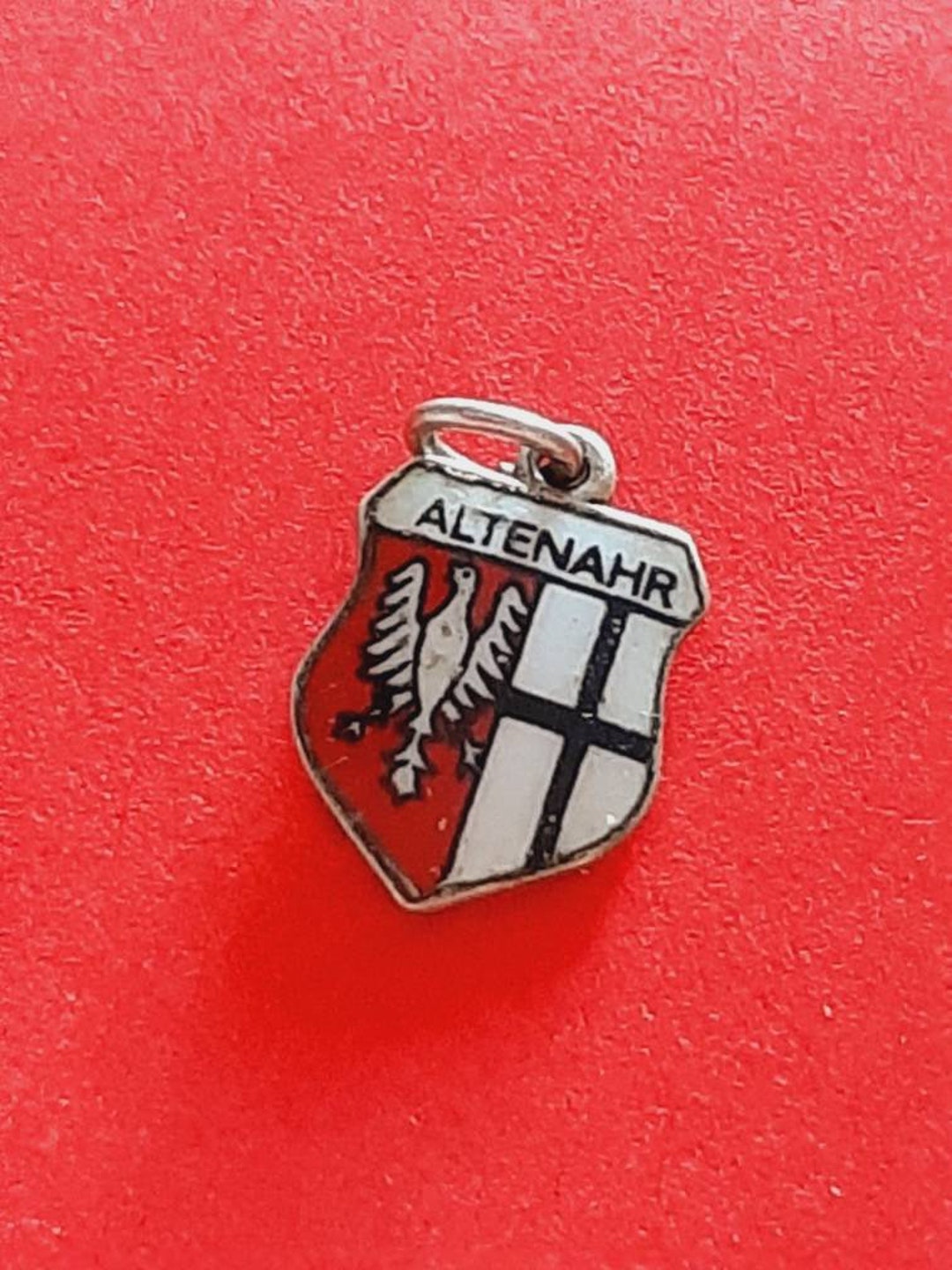 Vintage German Antiko 100 and Enamel Travel Shield Charm of Altenahr ...