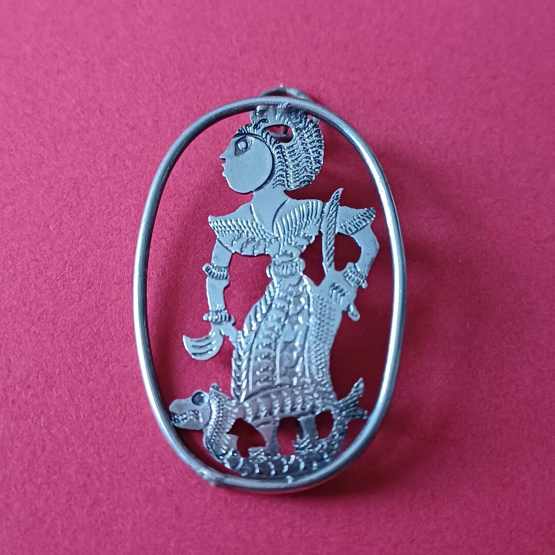 Vintage Hallmarked Silver Wayang Charm of Indonesia, Wayang Pendant ...