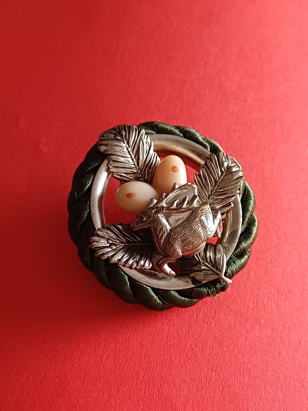 Vintage South German Silver Plated Hunter Brooch of a Deer, Hunting ...