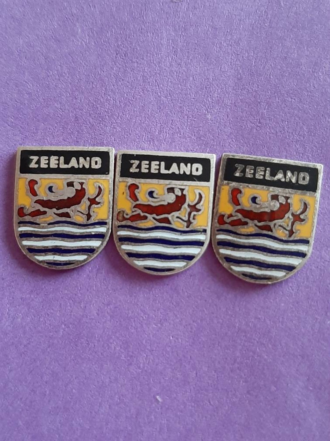 Vintage Diy Enamel Travel Shields of Zeeland, the Netherlands, Vintage ...