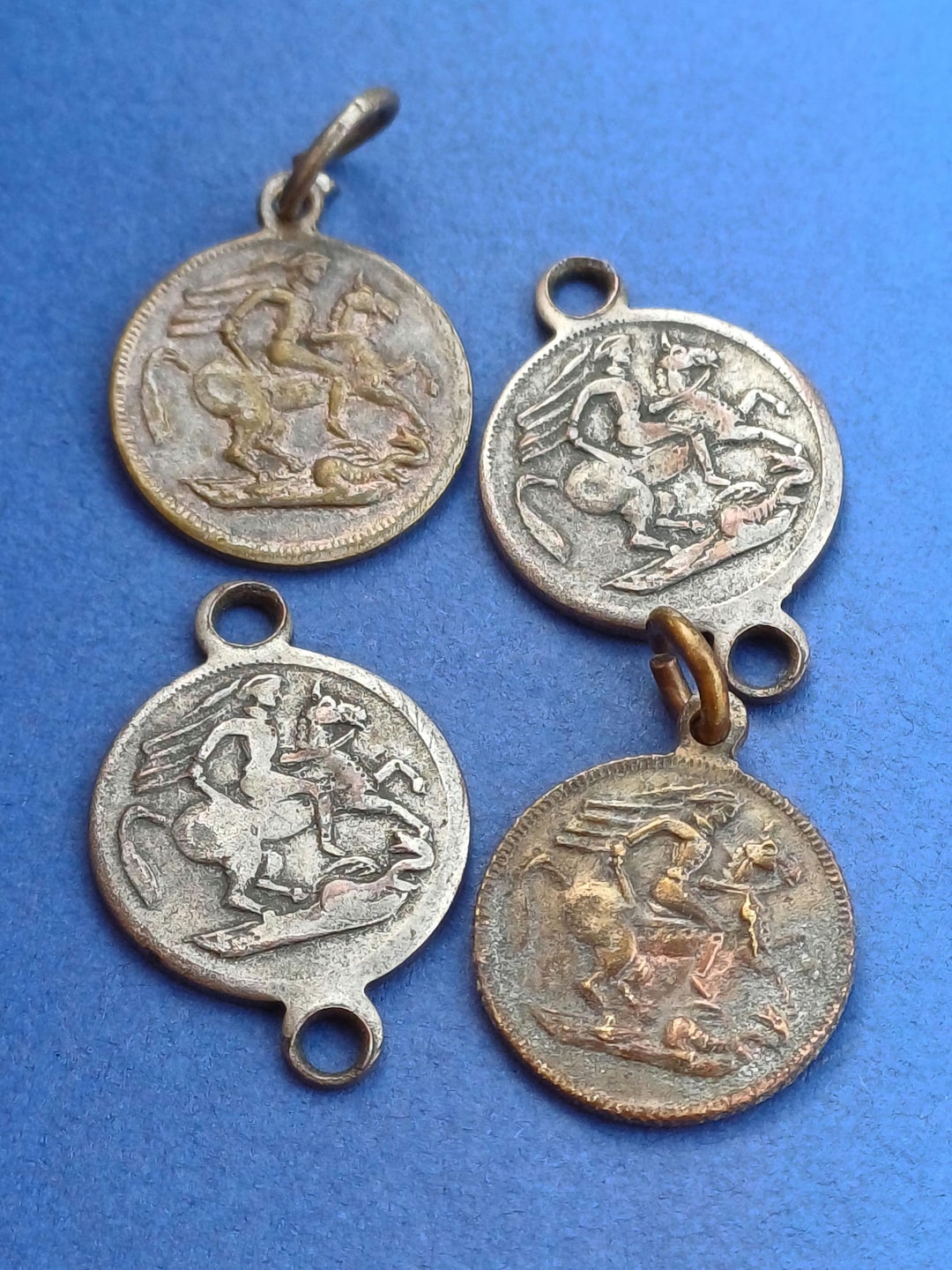 Mix of Medal Pendants of St George and the Dragon, Mix Charms St George ...