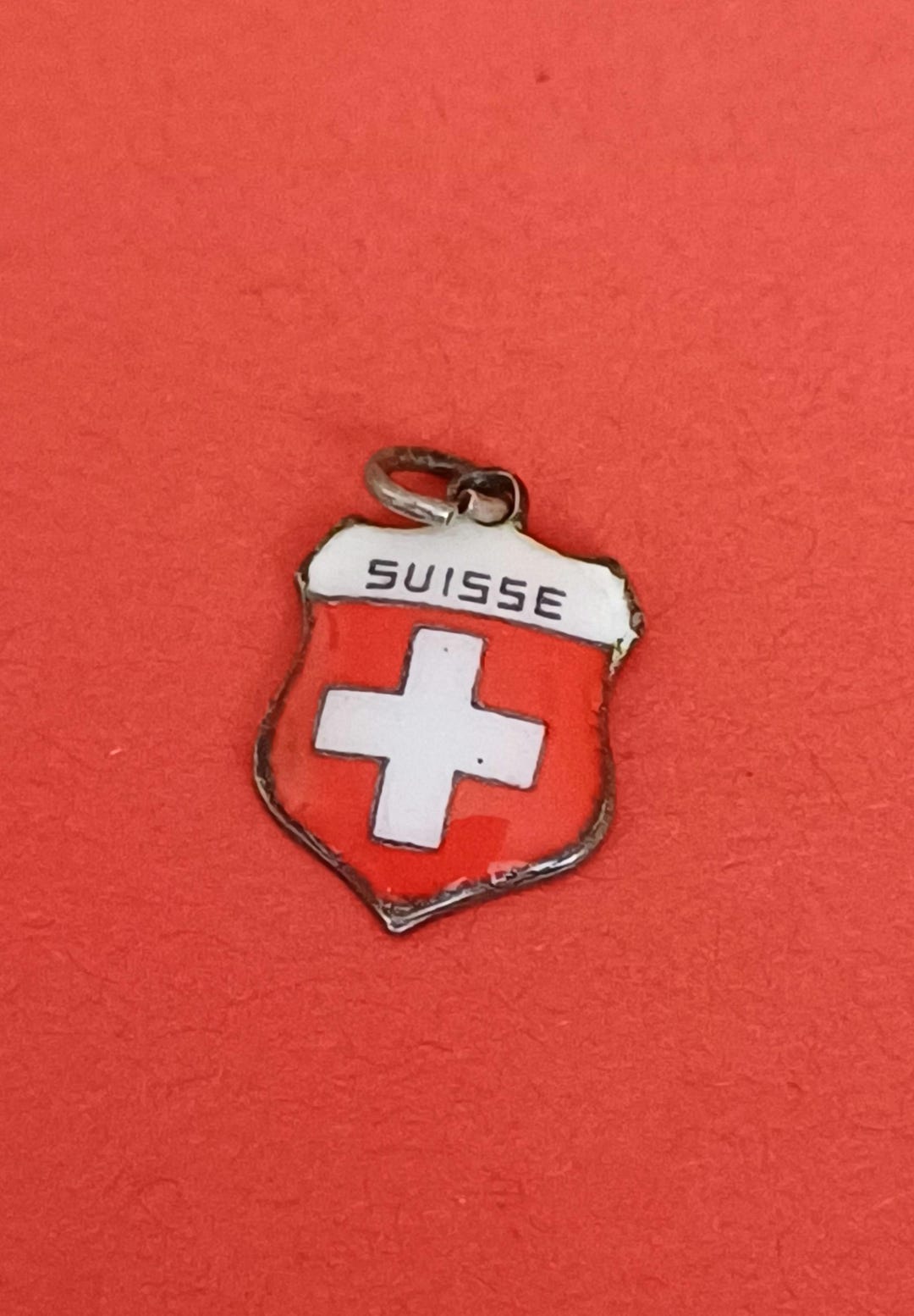 Vintage Silver 800 and Enamel Travel Shield Charm of Switzerland ...