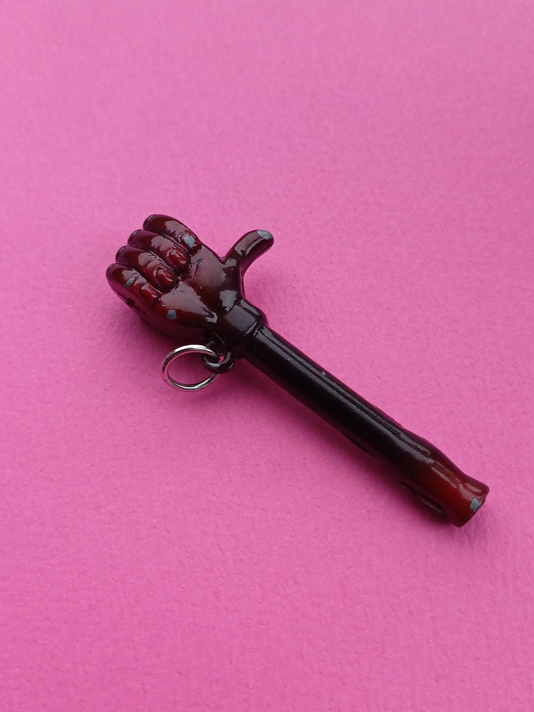 Vintage Black and Dark Red Pipe Pendant Charm, Old Pipe Pendant, Pipe ...