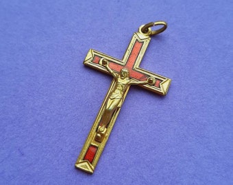 Red Enamel Cross - Etsy