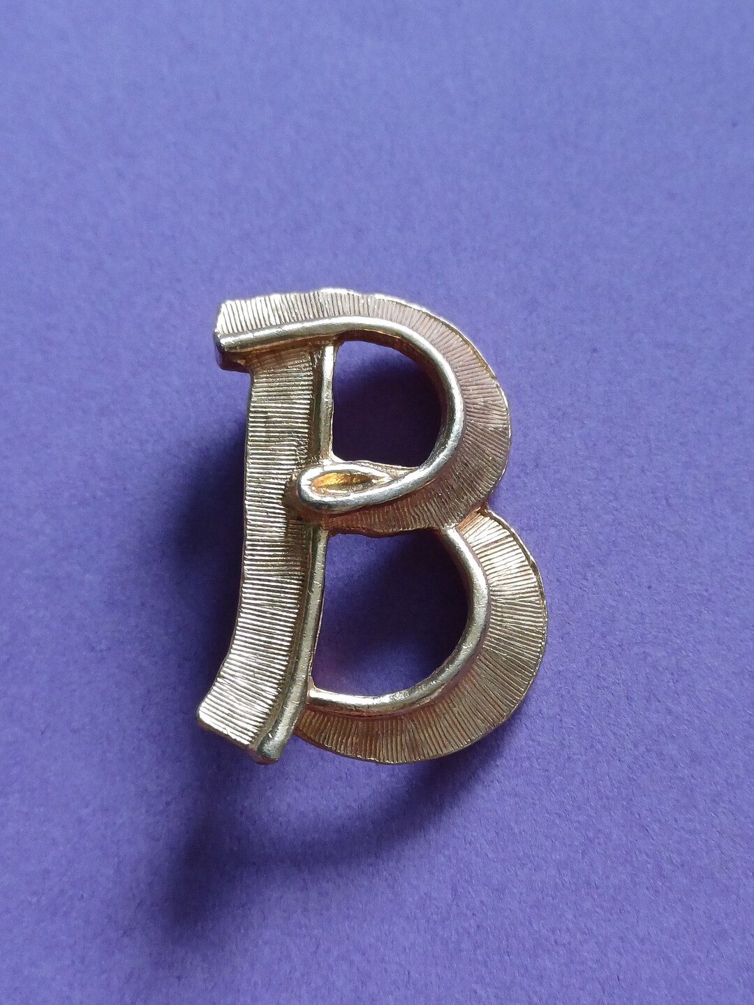 Vintage Gold Plated Initial B Letter Brooch, Scarf Pin With the Letter ...