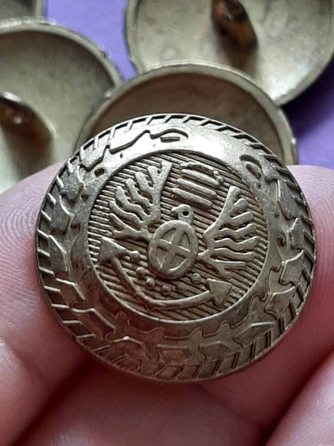 Old Detailed Brass Military Buttons Heraldry Button Coat of - Etsy