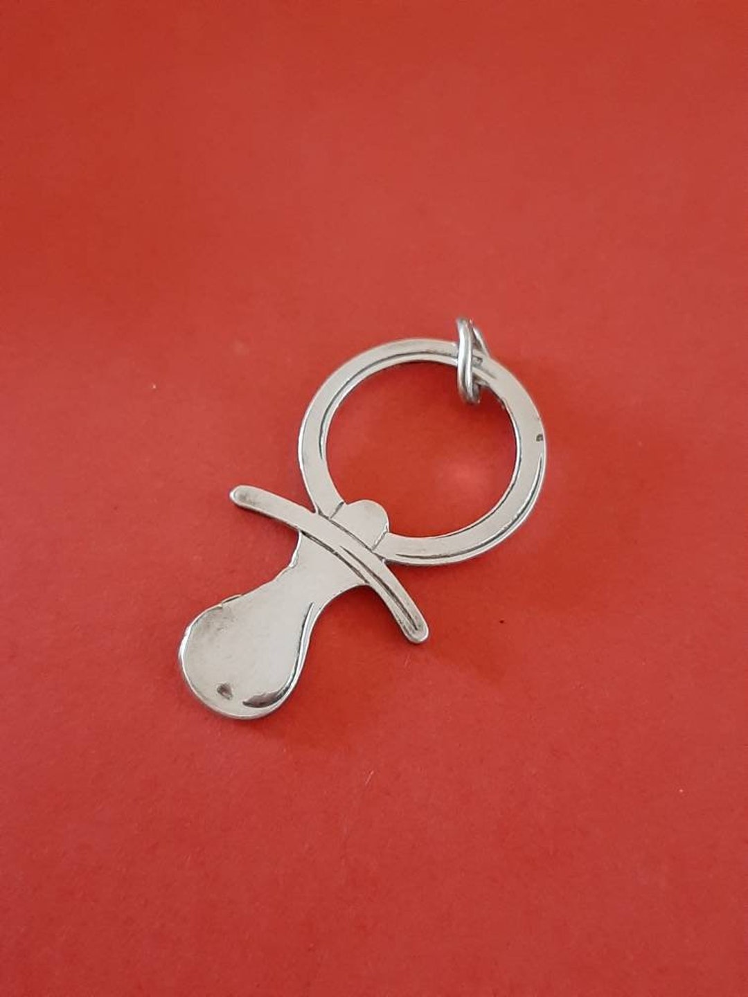 Vintage Large Hallmarked Silver Pendant Charm of a Baby Pacifier ...