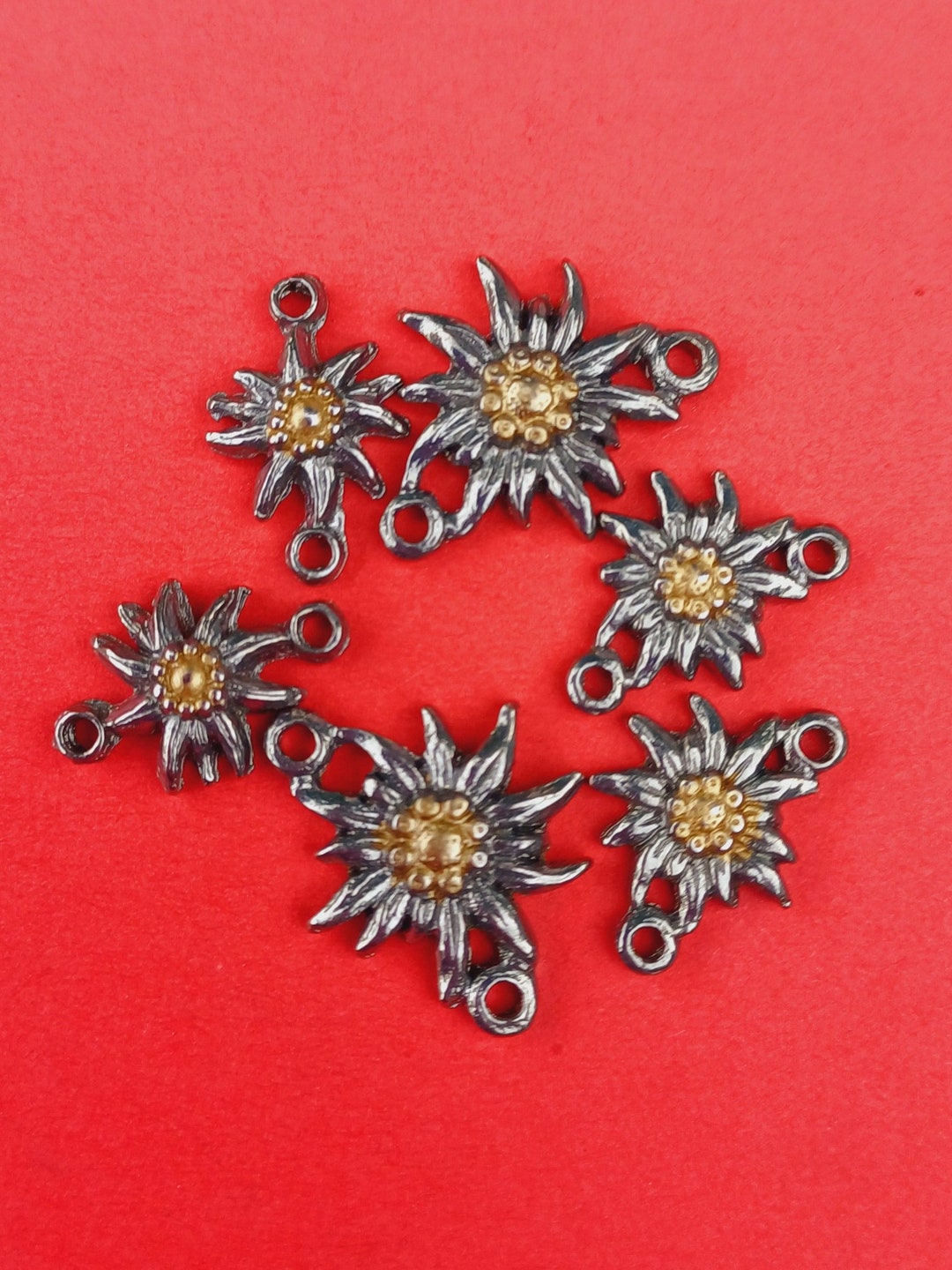 Beautiful Tiny Vintage Austrian Silver and Gold Colored Pendant Charms ...