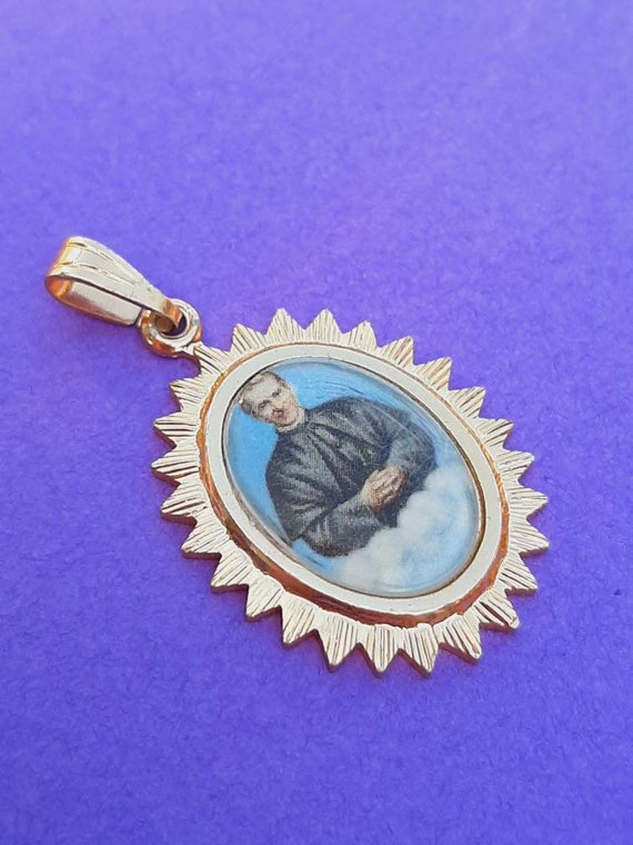 Vintage religious Catholic German colorful medal pend… - Gem