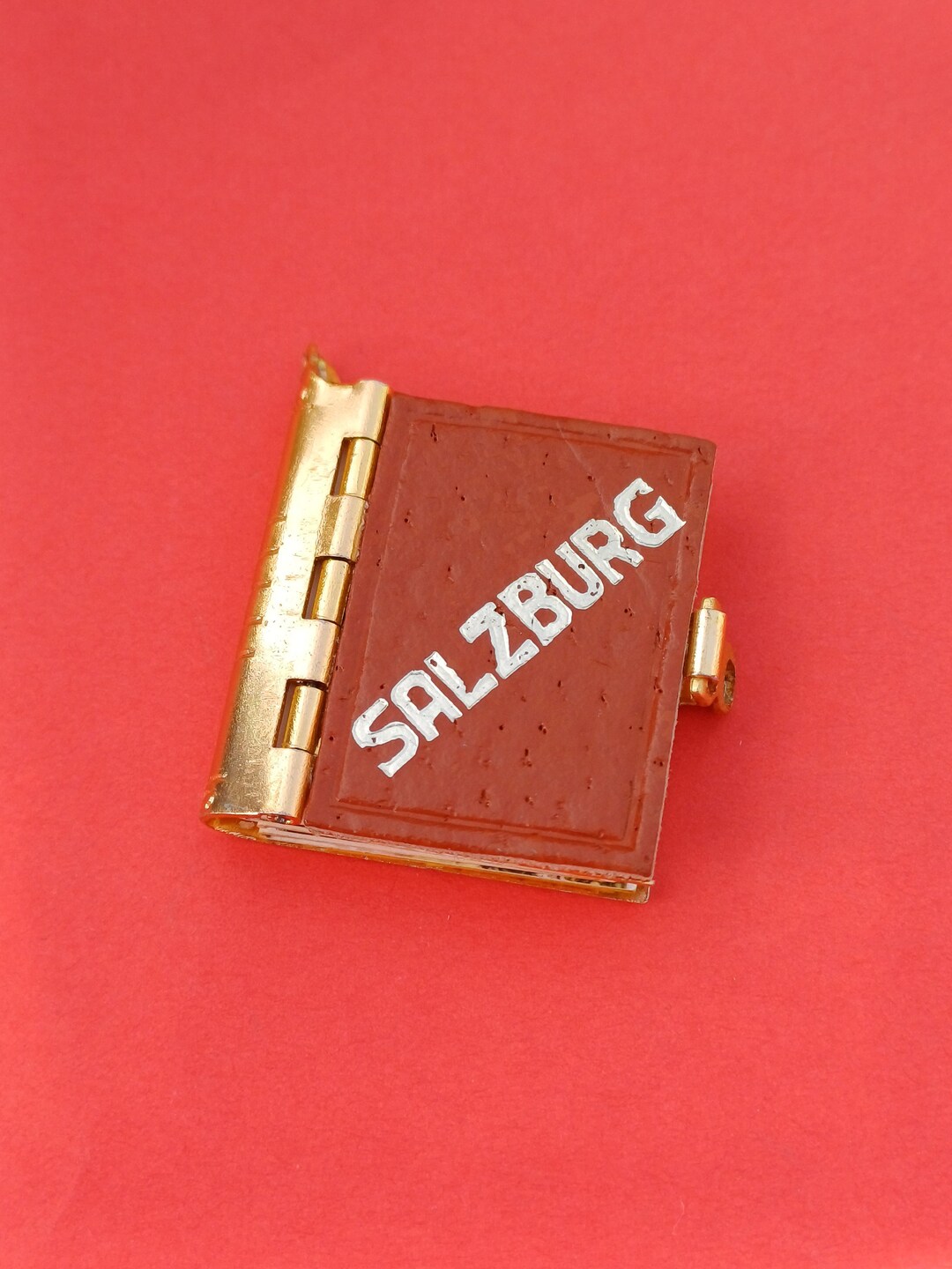 Vintage Leather Book Locket Pendant Charm of Salzburg Austria, Vintage ...