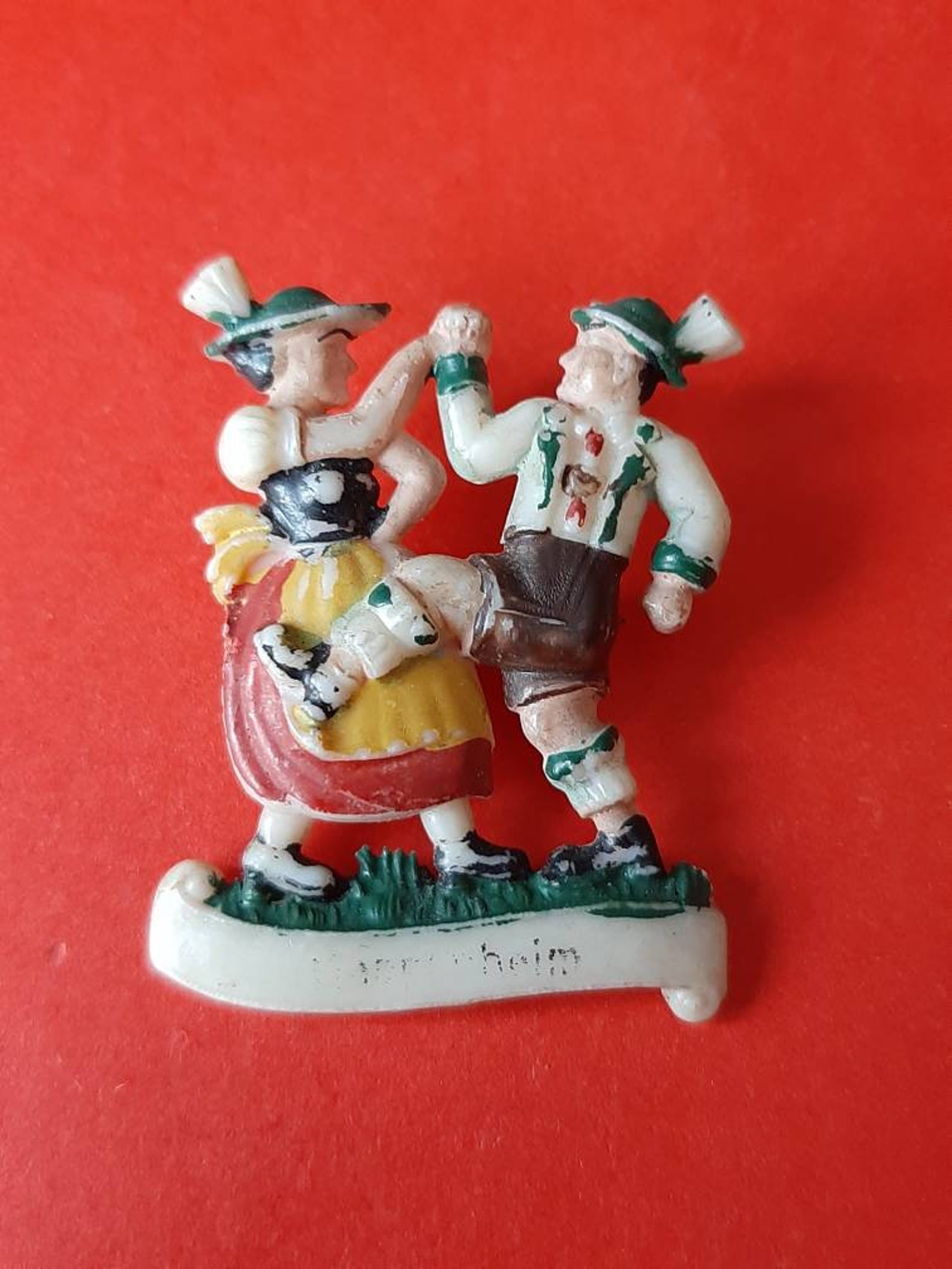 Vintage German Handpainted Celluloid Brooches, Old Plastic German ...