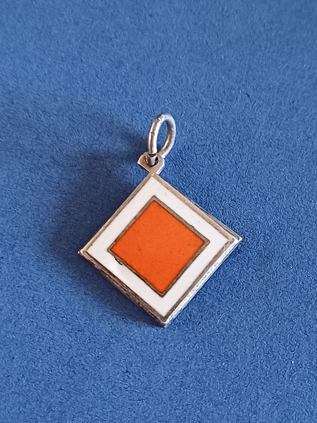 Vintage Silver and Enamel Traffic Sign Charm Road Sign - Etsy