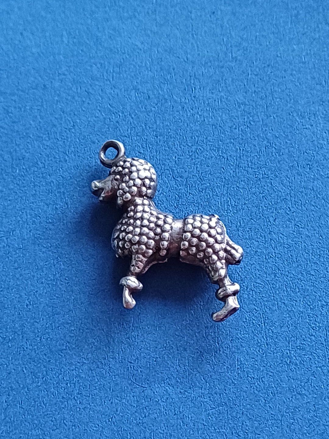Vintage Silver Detailed Textured Poodle Charm, Silver Show Poodle Charm ...