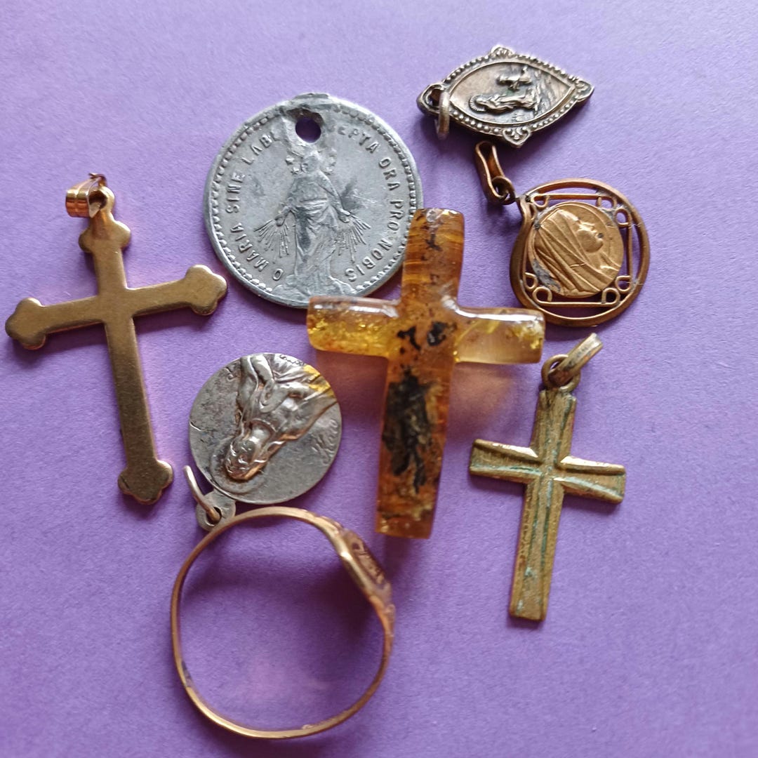Vintage Religious Christian Mix of Different 8 Charms and Crosses, Mix ...