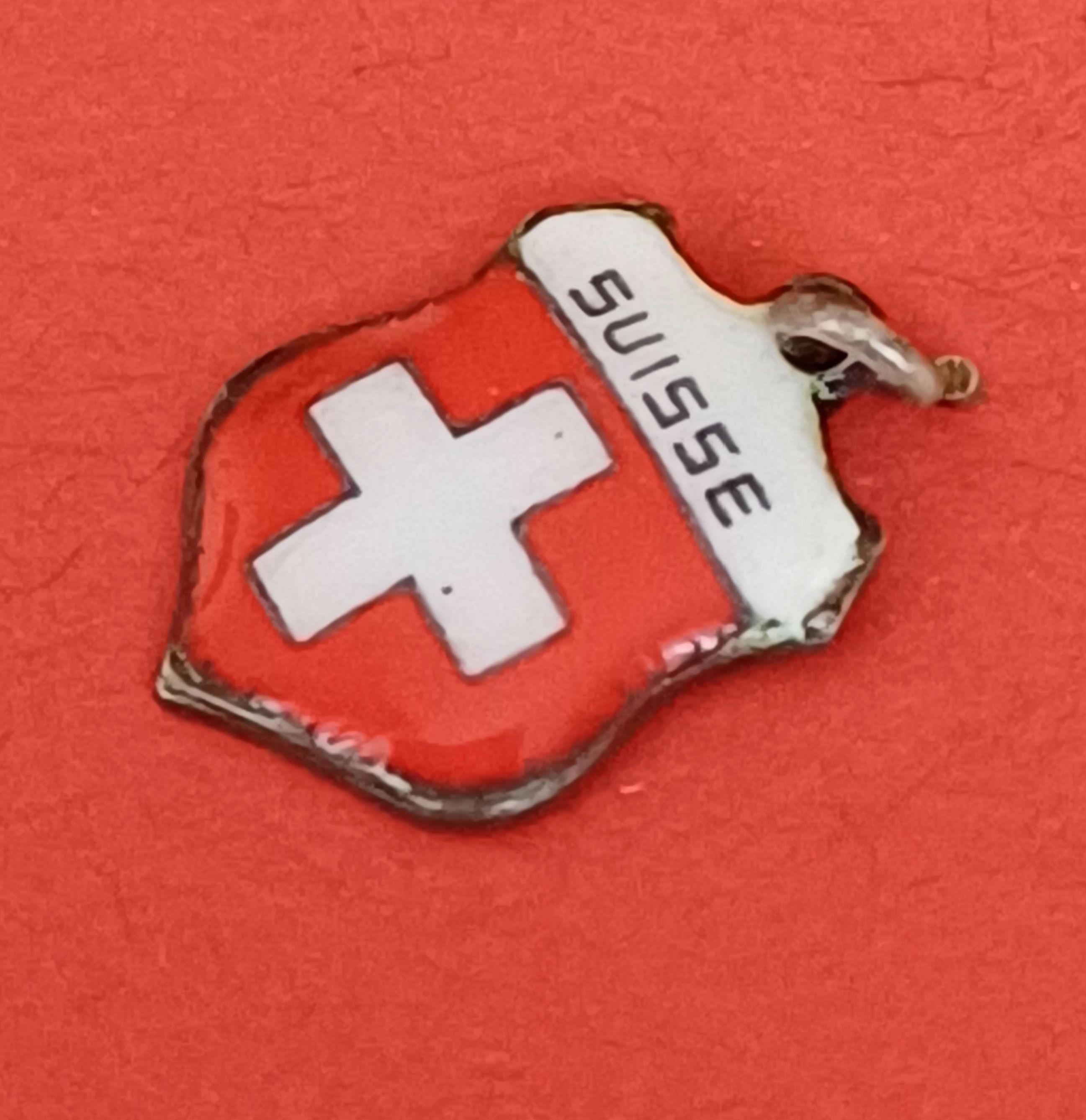 Vintage Silver 800 and Enamel Travel Shield Charm of Switzerland ...