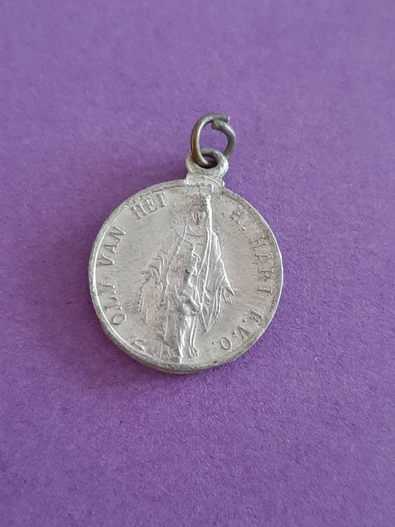 Vintage Dutch religious aluminum medal pendant of Our… - Gem