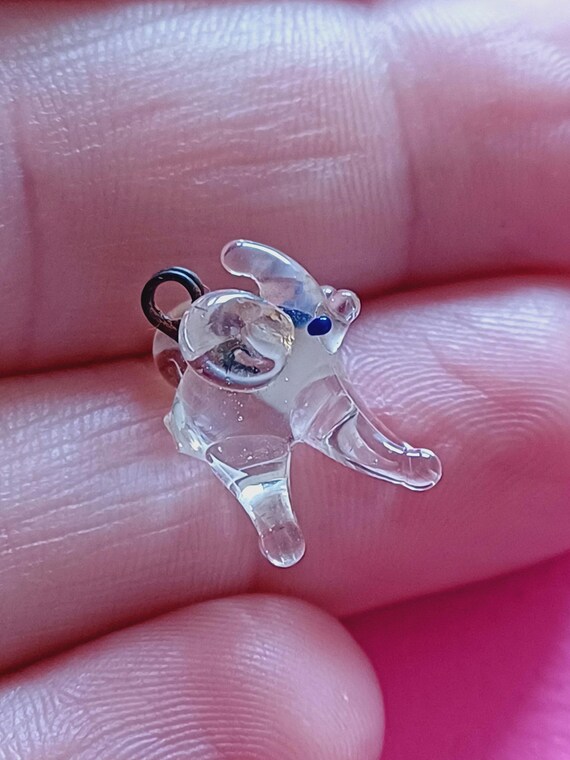 Vintage Italian very tiny glass elephant charm, mini … - Gem