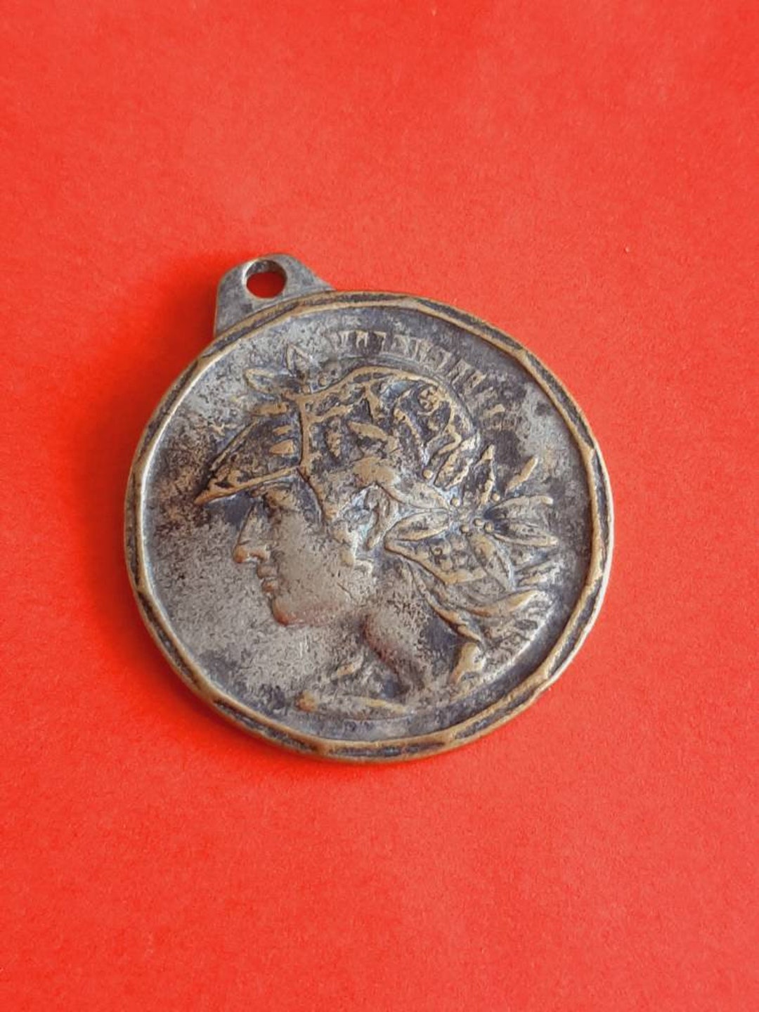 Vintage Greek Silvered Brass Mythology Medal, Greek Mythology Medal ...