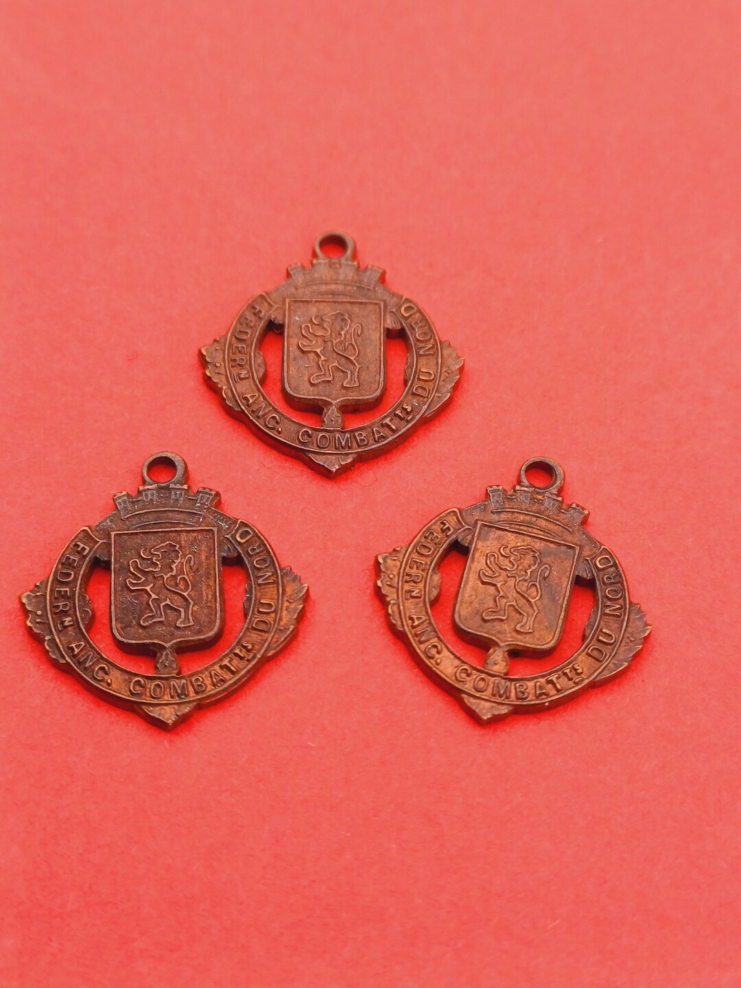 Vintage Brass Military Emblems (3), French or Belgium Military Badges ...