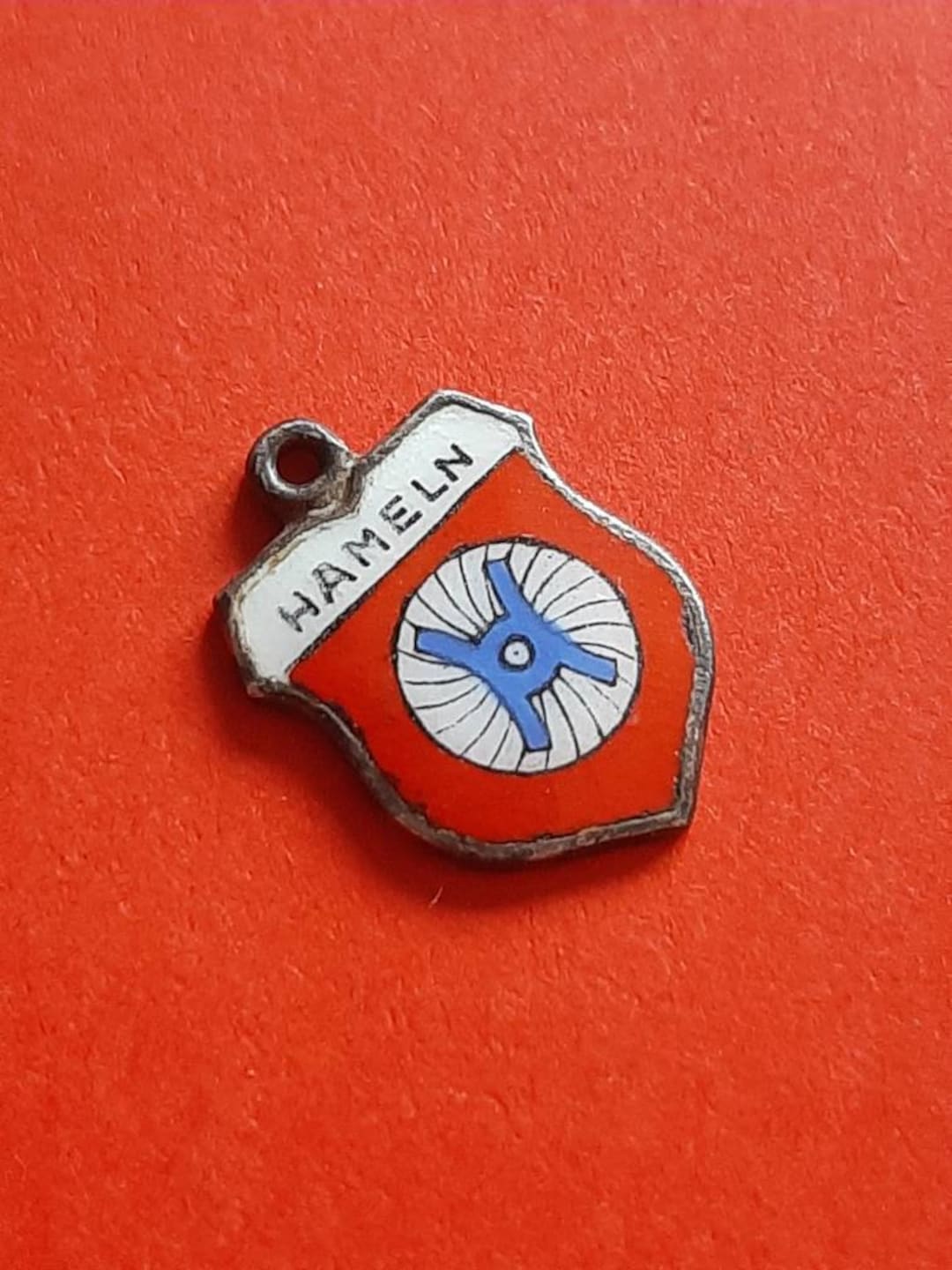 Vintage Silver 800 and Enamel Hameln Germany Travel Shield Charm ...