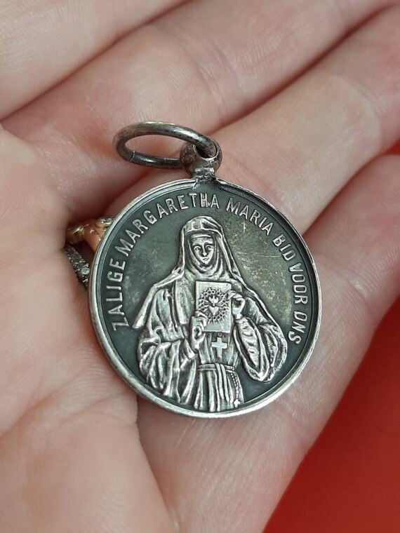 Religious vintage Catholic, hallmark sword silver,med… - Gem