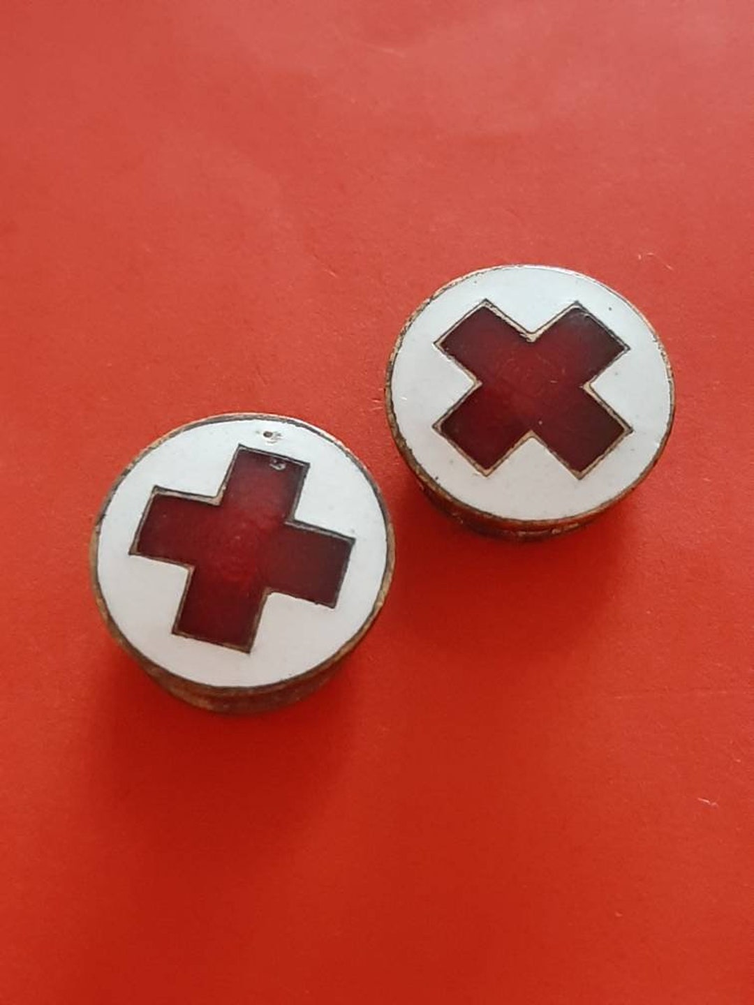 Set of 2 Enamel Vintage Items From the Red Cross Organization, Henri ...